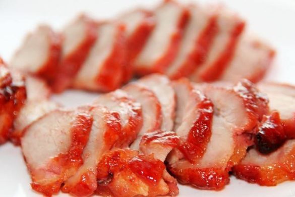 Hong shao Rou, rot geschmorter Schweinebauch, saftig und zart